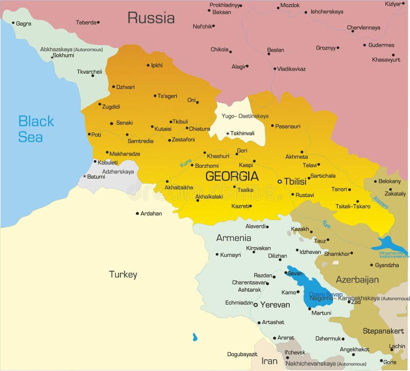 País De Georgia - Mapa Del Vector Ilustración del Vector - Ilustración ...