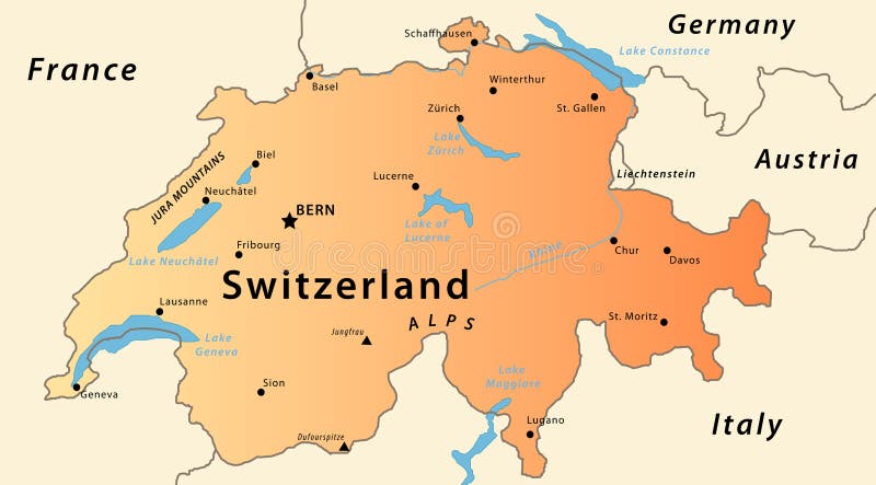 El Mapa Detallado De Suiza Con Las Regiones O Estados Y Ciudades ...