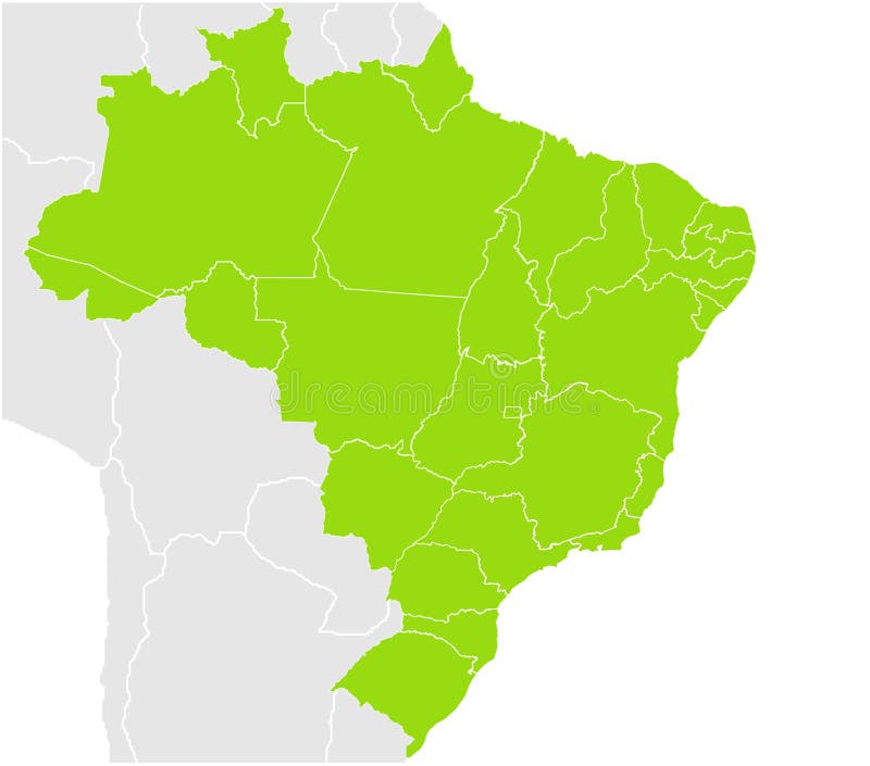 Mapa Simple Plano Del Brasil Ilustración Del Vector Ilustración De