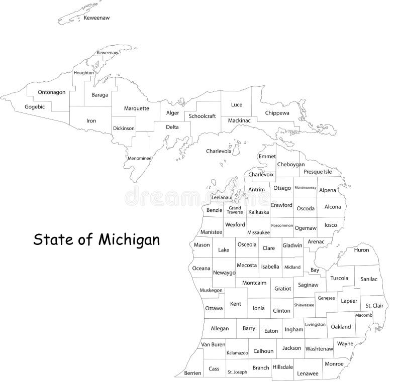 Estado de Michigan ilustración del vector. Ilustración de michigan ...