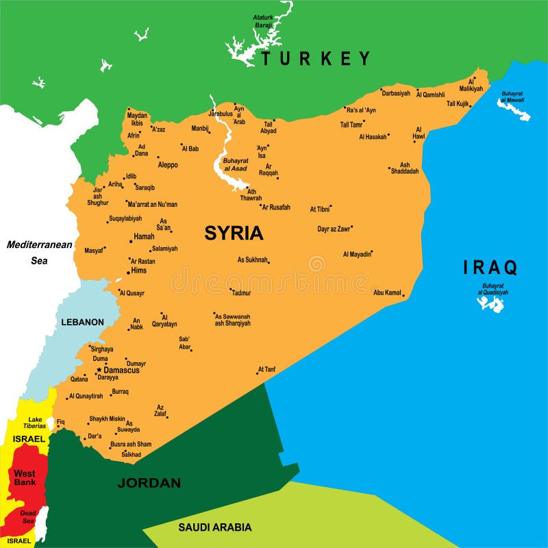 Mapa de Siria stock de ilustración. Ilustración de zona - 32789464