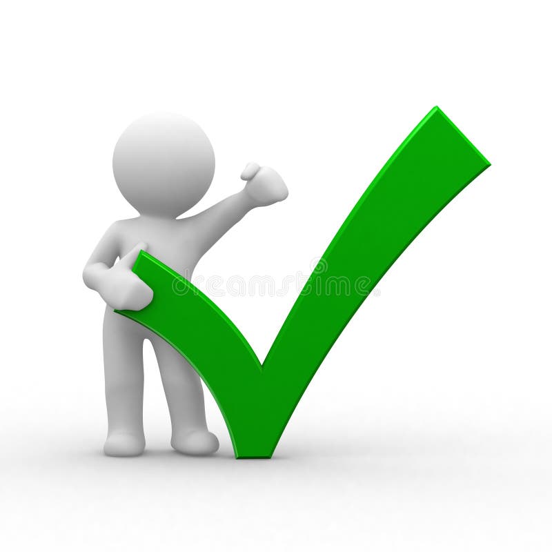 Un Umano 3D Con Un Grande Simbolo Positivo Illustrazione di Stock ...