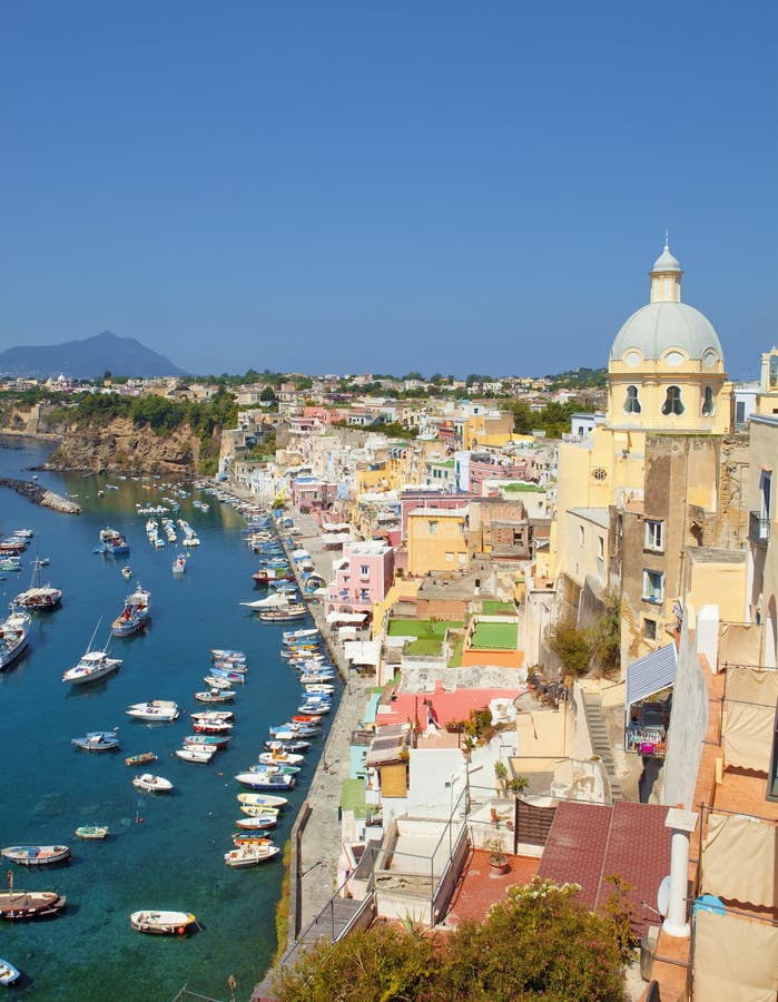 Procida island, Italy stock photo. Image of church, mediterranean ...