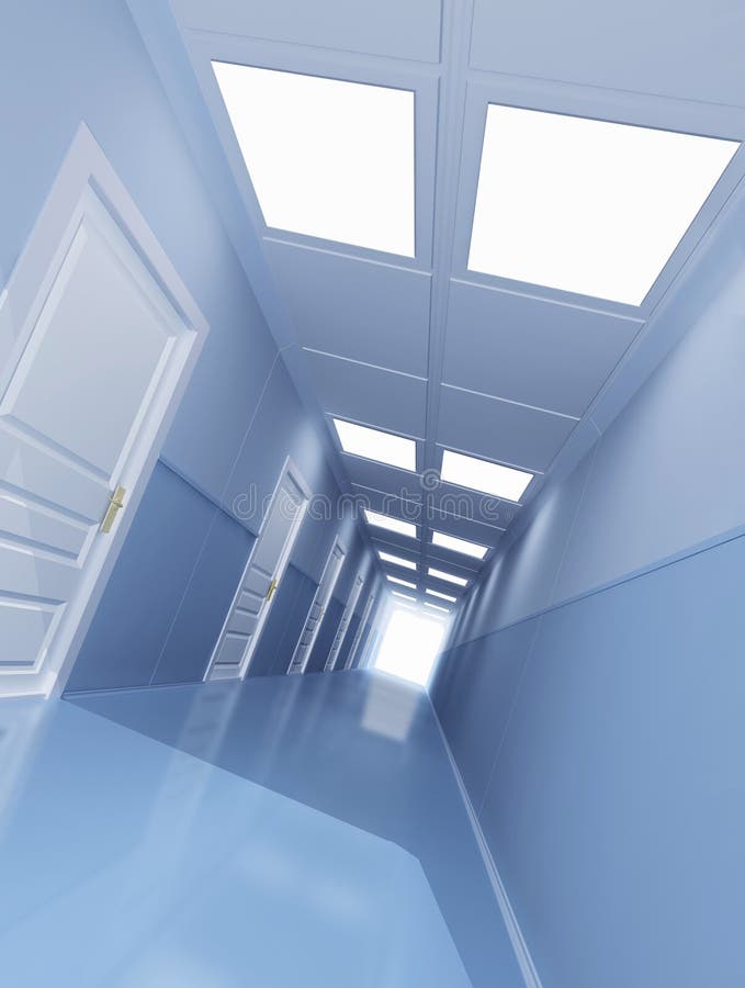 Vector Cartoon School or College Hallway, University Corridor Stock ...