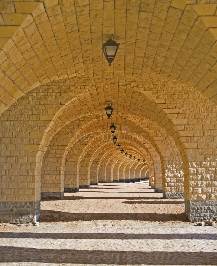 Corridor of arches stock image. Image of leading, distant - 11877189