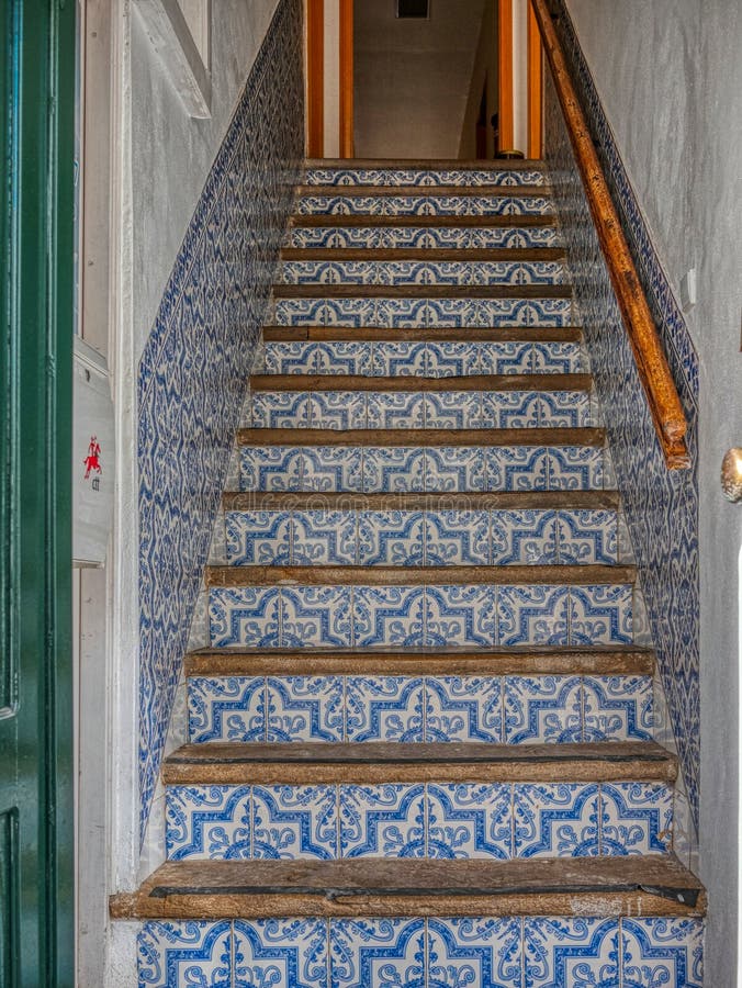 Corridor with Azulejo Tiles Editorial Stock Photo - Image of collage ...