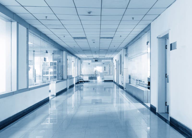 Empty hospital hall stock image. Image of corridor, clean - 14530621