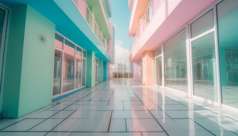 Corridor in the Building Corridor in the Office Generative AI Stock ...