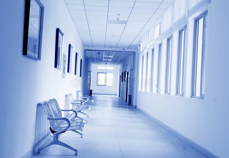 Corridor with Chairs and Picture Frame Stock Photo - Image of place ...