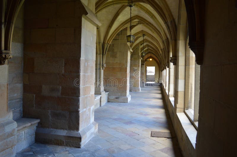 Corridor at church stock photo. Image of garden, europe - 91387982