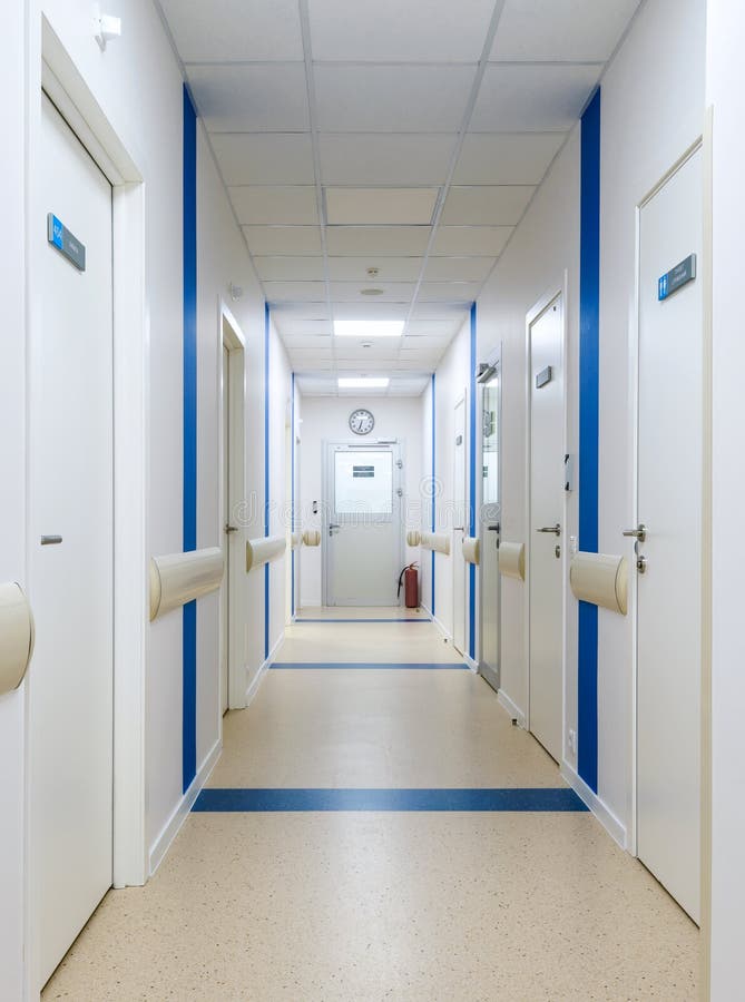 Corridor in a clinic editorial stock photo. Image of interior - 95009213