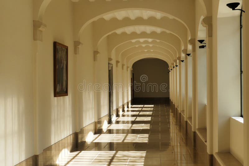 Corridor in Closed Part of Monastery Stock Photo - Image of long ...