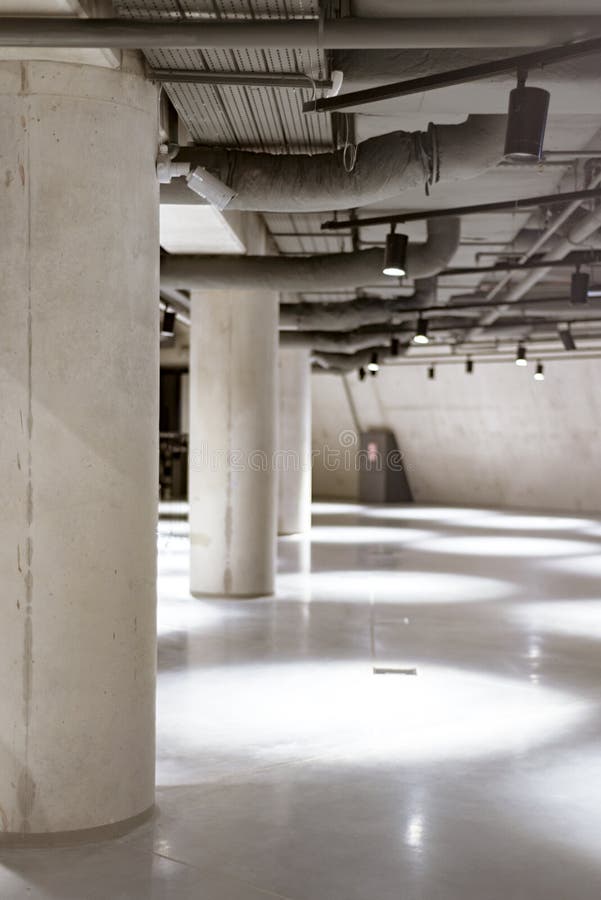 Corridor with Columns. Focus on the First Column Stock Image - Image of ...