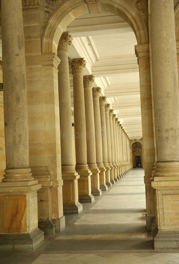 Corridor of Columns, Hallway Stock Image - Image of dusk, focus: 5284231