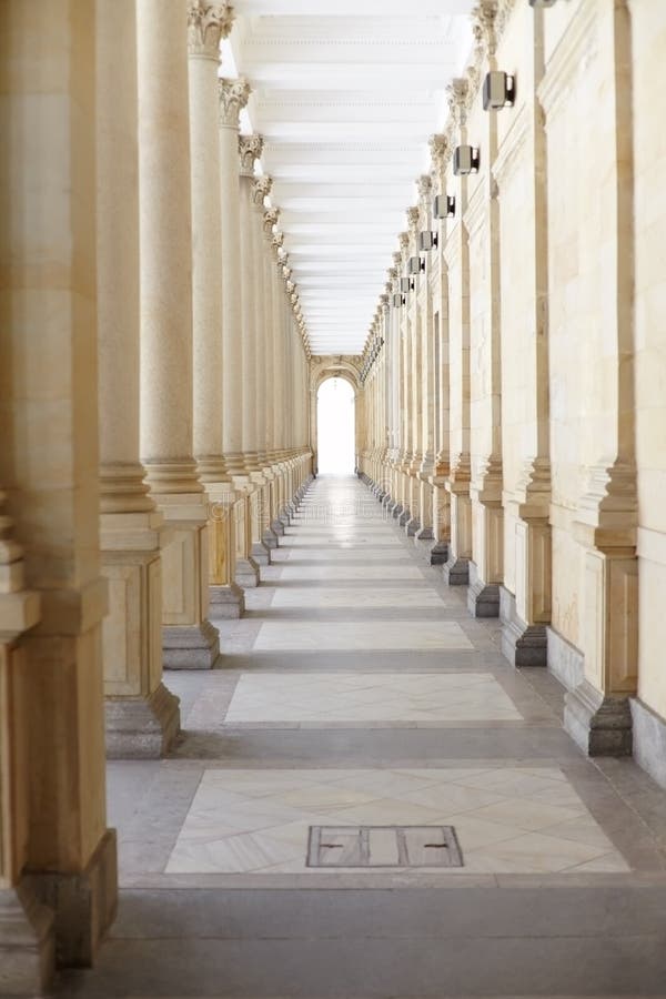 Corridor with columns stock photo. Image of arch, construction - 44354724