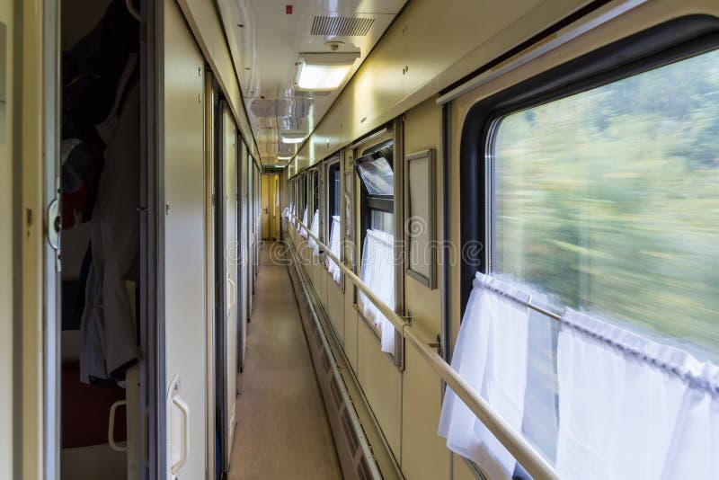 Corridor in the Compartment of the Train. Russian Railway Stock Image ...