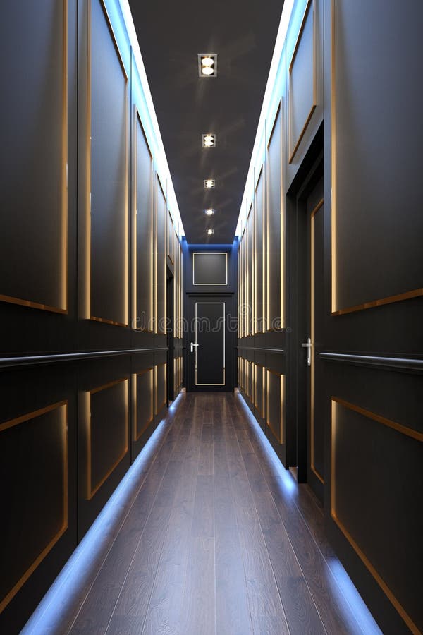 Corridor Design ,interior of Modern Luxury Style Stock Illustration ...