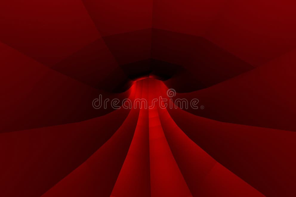 Corridor Down To the Red Hellish Tunnel 3d Rendering Stock Illustration ...