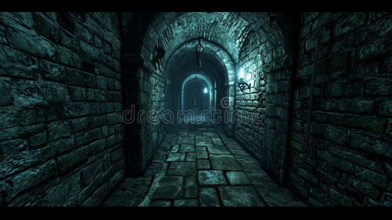 Corridor in the Dungeon Long Medieval Castle. Generative Ai Stock ...