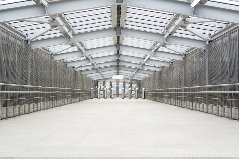 Corridor with Electronic Gates Stock Photo - Image of egates, exit ...