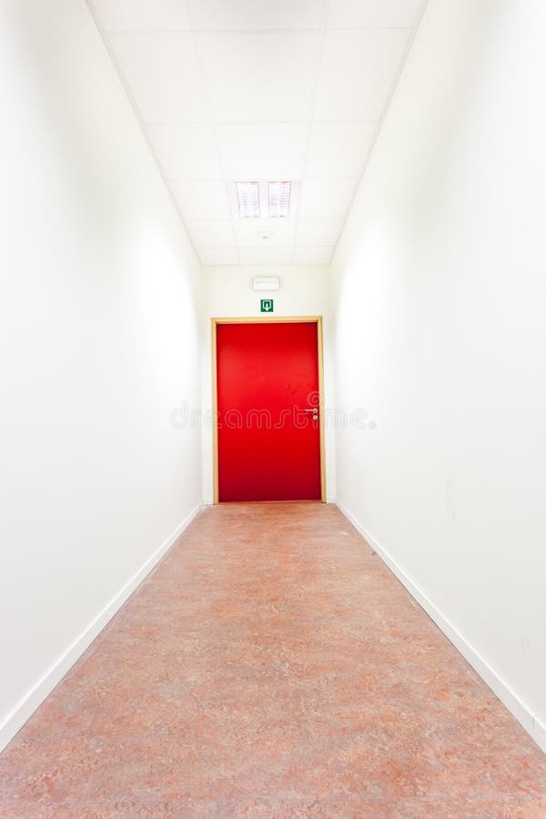 An Corridor with an Emergency Exit Stock Image - Image of hotel ...