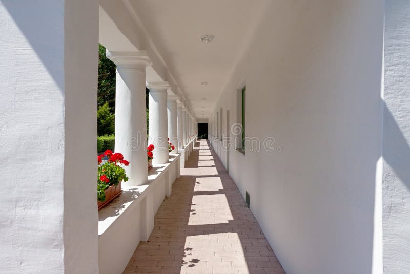 Corridor Exterior of an Old House Stock Photo - Image of perspective ...