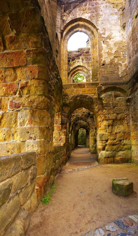 Corridor in a Former Medieval Gothic Monastery Stock Image - Image of ...