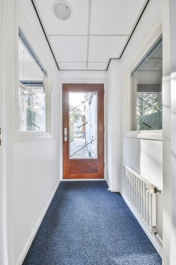 Corridor with the Front Door Stock Image - Image of accessories, real ...