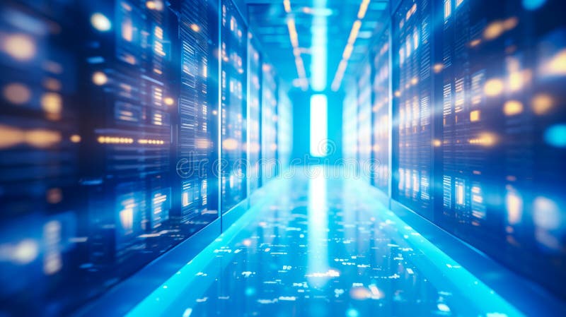 Corridor Full of Electronic Devices or Computer Servers, Server Room ...