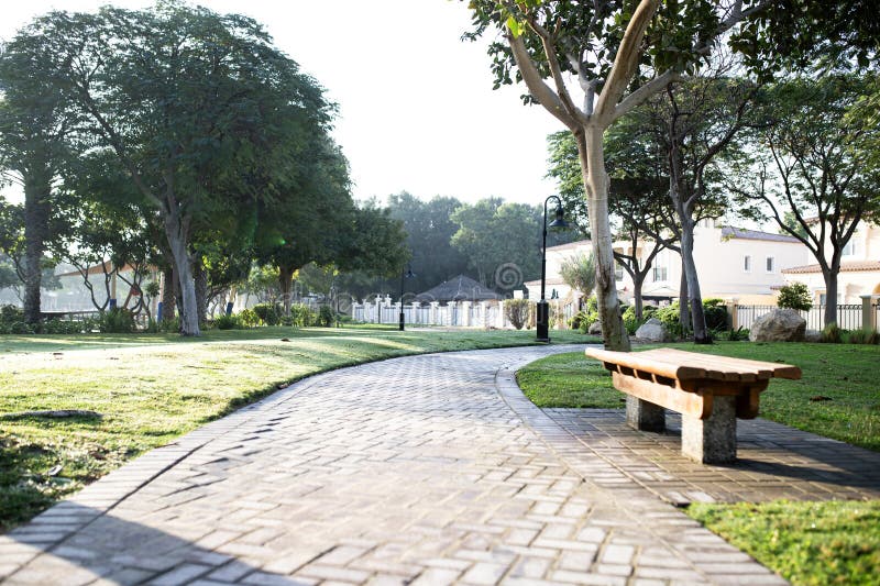 A Corridor in a Garden with Green Trees and a Breathtaking Nature Stock ...