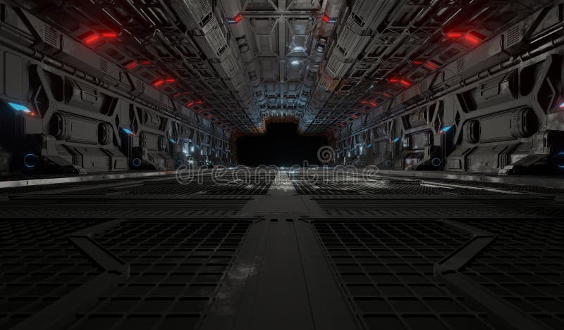 Corridor in Hallway Laboratory Work Room in Dark Scene Stock ...