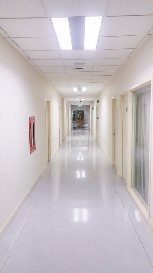 Corridor in hospital stock image. Image of bright, corridor - 94171795