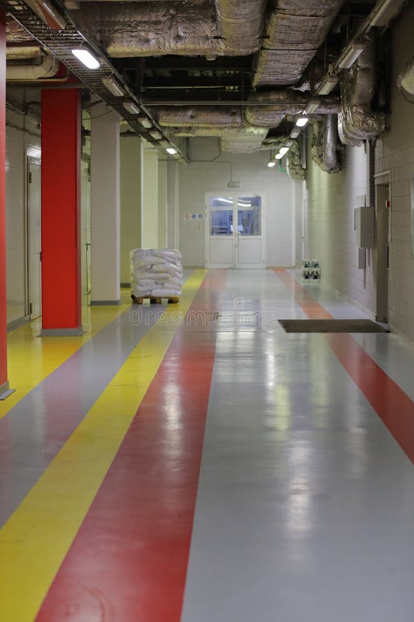 Corridor in an Industrial Premises Stock Image - Image of commercial ...