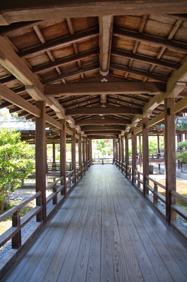 The Corridor Inside Daikaku-Ji Temple. Kyoto Japan Stock Photo - Image ...