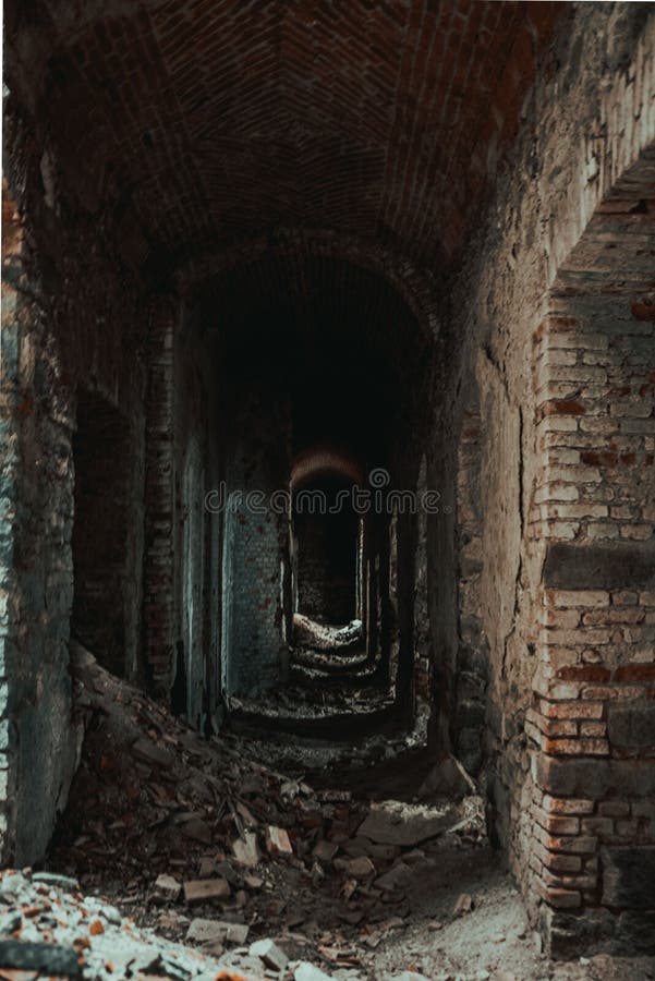 Corridor Inside the Ruined and Abandoned Building Stock Photo - Image ...