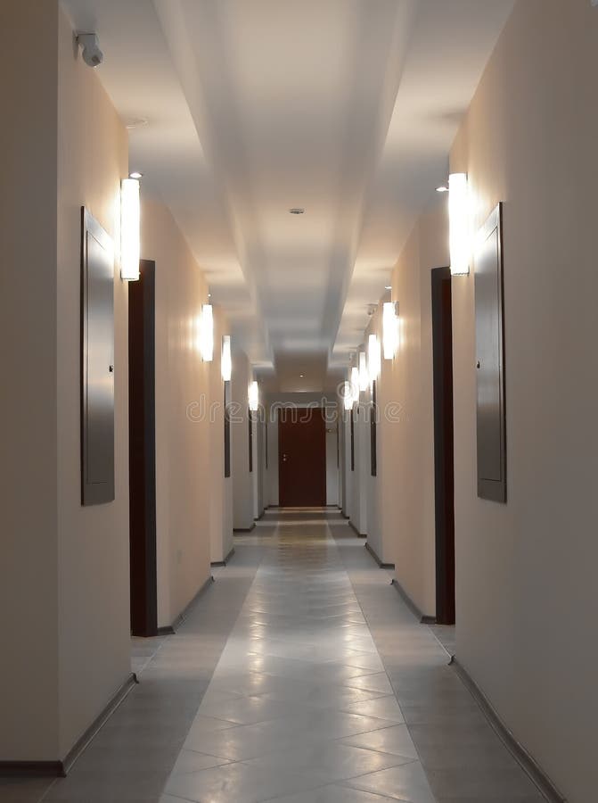 Corridor in light stock image. Image of ways, ceiling, office - 587217