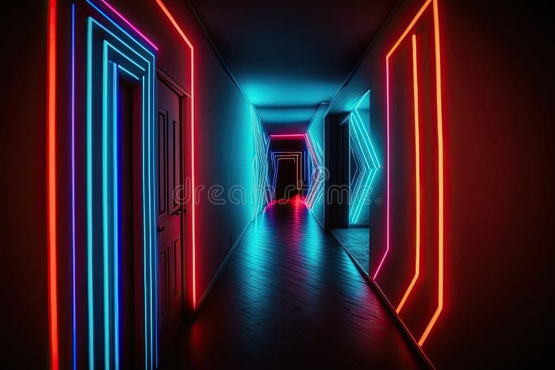 Corridor Lights, Laser Light Display, Fluorescent Club Interior ...