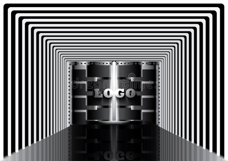 Corridor with lights stock vector. Illustration of corridor - 92537464