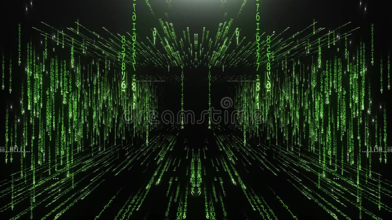 Green Corridor from the Matrix Code Stock Video - Video of futuristic ...