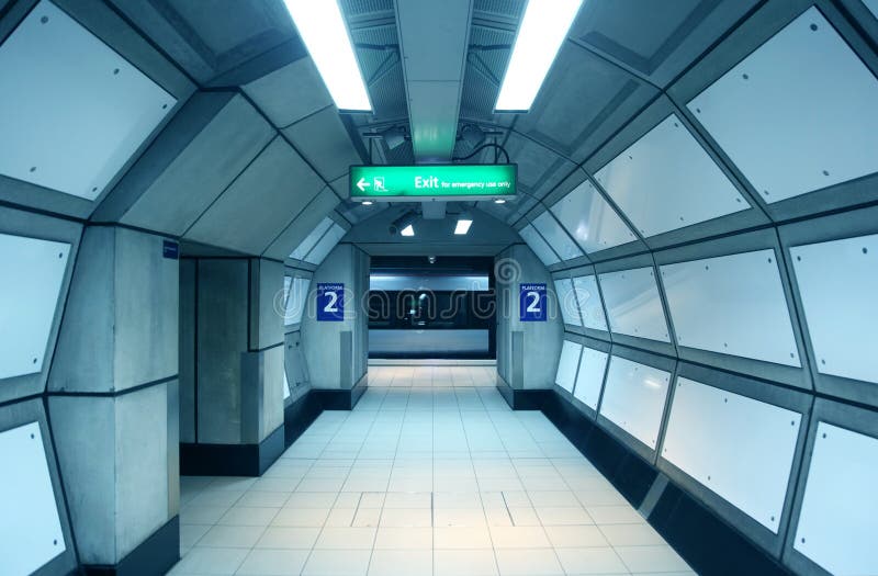 Corridor in the metro. stock image. Image of arrival - 16817287