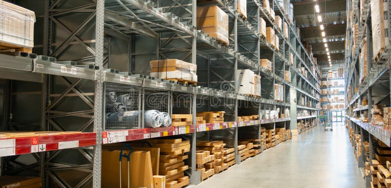 Corridor of a Modern Large Logistics Warehouse or Store Stock Photo ...