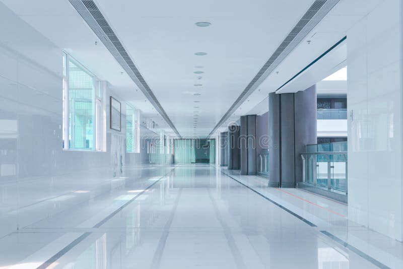 Corridor Modern Office Building Stock Photo - Image of clinic ...