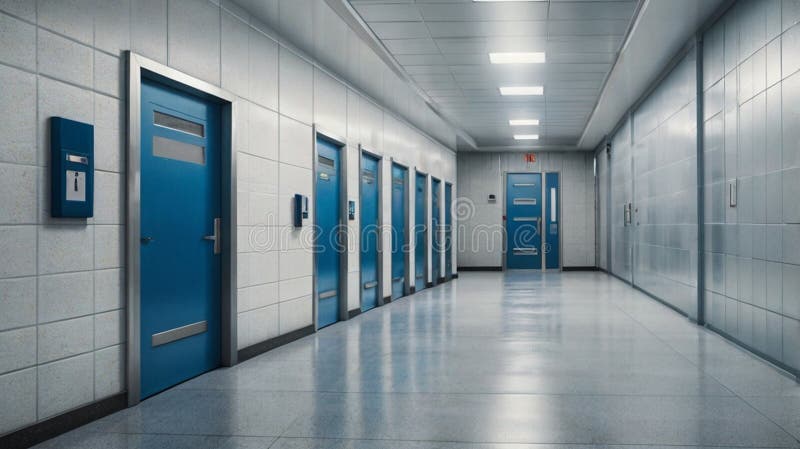 Empty Long Corridor in the Modern Office Building. Corridor of Modern ...
