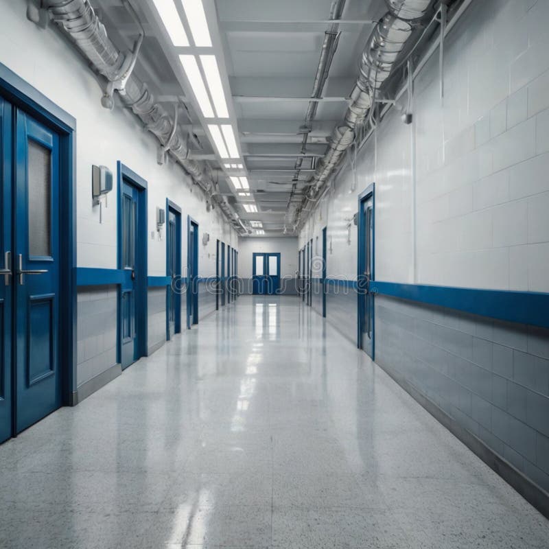 Empty Long Corridor in the Modern Office Building. Corridor of Modern ...