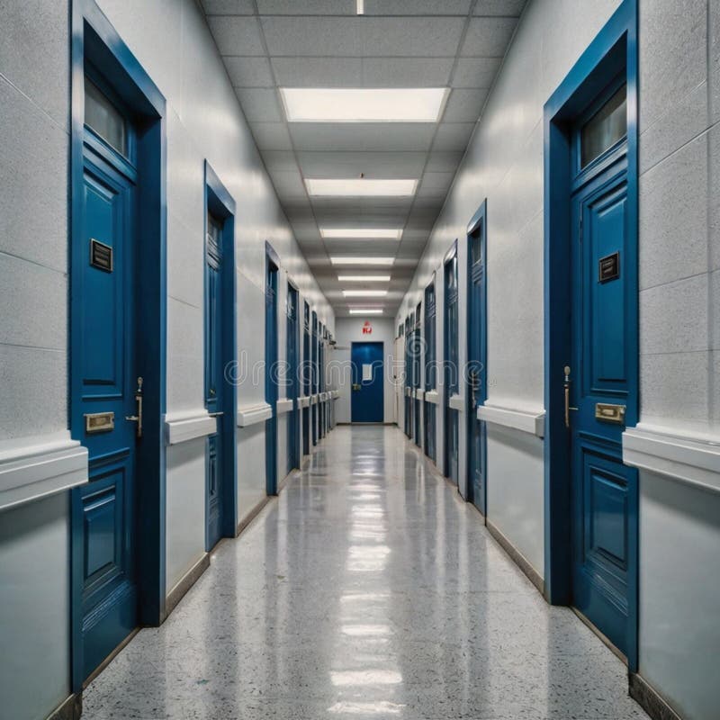 Empty Long Corridor in the Modern Office Building. Corridor of Modern ...
