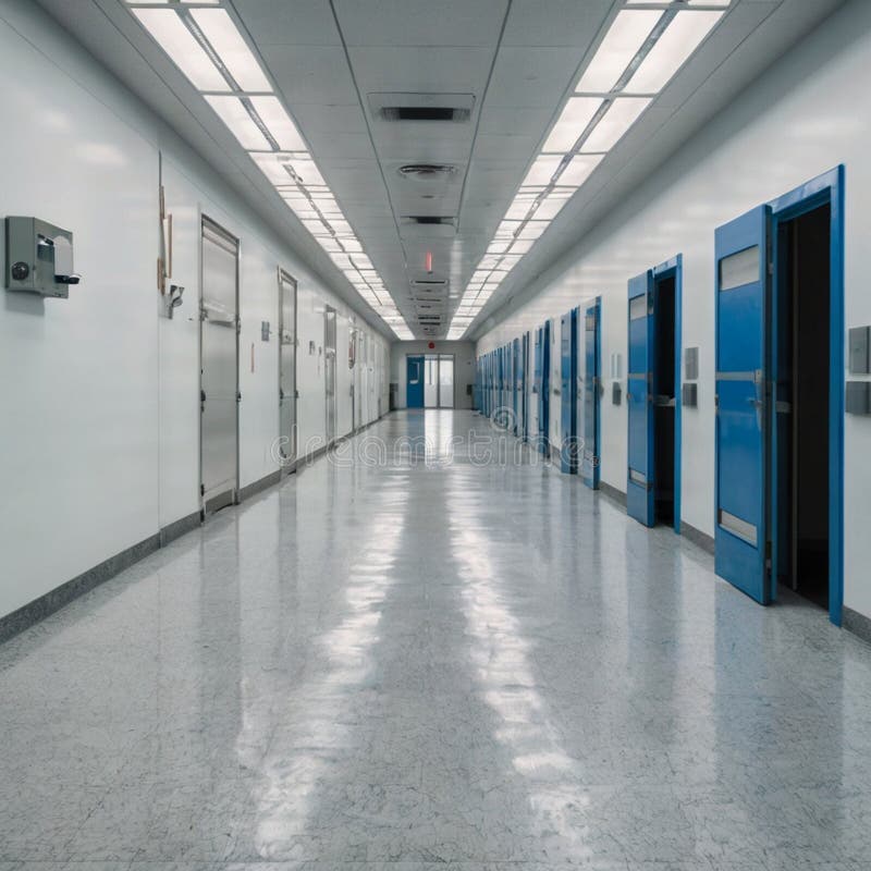 Empty Long Corridor in the Modern Office Building. Corridor of Modern ...