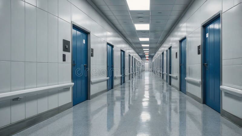 Empty Long Corridor in the Modern Office Building. Corridor of Modern ...