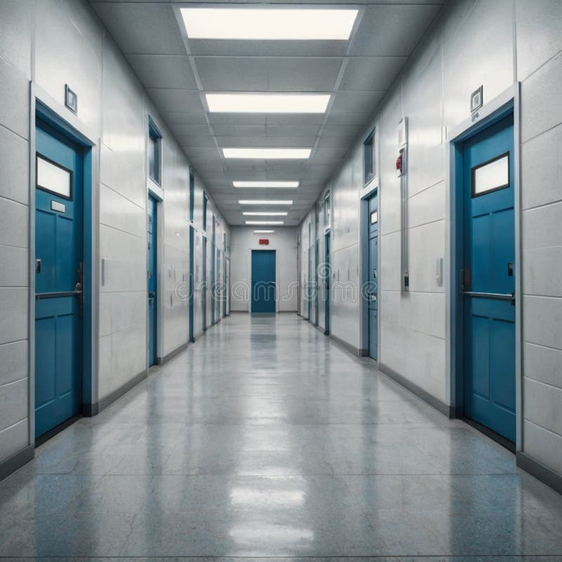 Empty Long Corridor in the Modern Office Building. Corridor of Modern ...