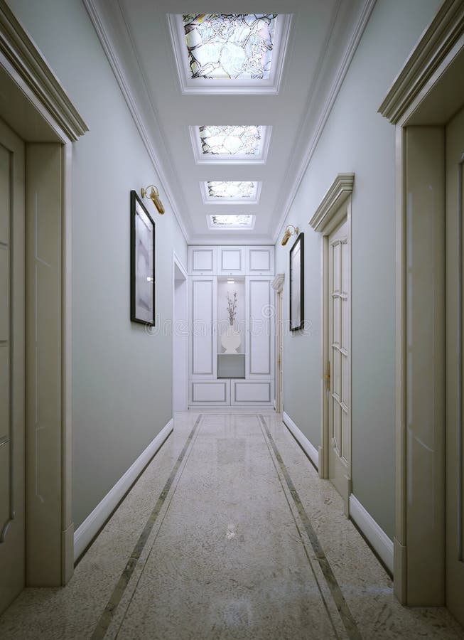 Corridor neoclassic style stock photo. Image of classic - 56434176