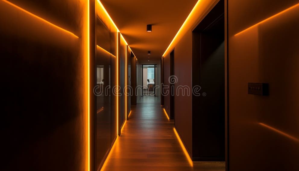 Corridor in the Office Corridor in a Hotel Corridor at Night Stock ...